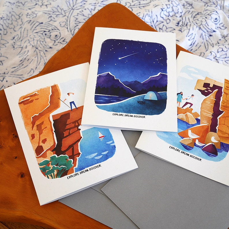 ADVENTURE Great Outdoors Card Set, Explore Dream Discover A6 Card ...
