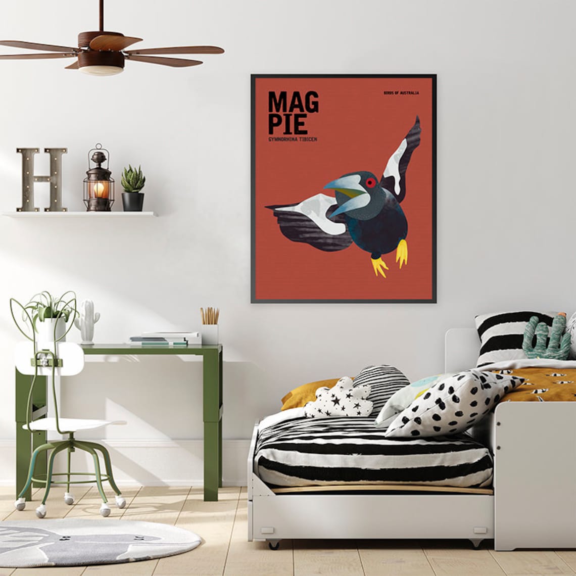 MAGPIE Birds of Australia Australian Art Prints Educational - Etsy ...