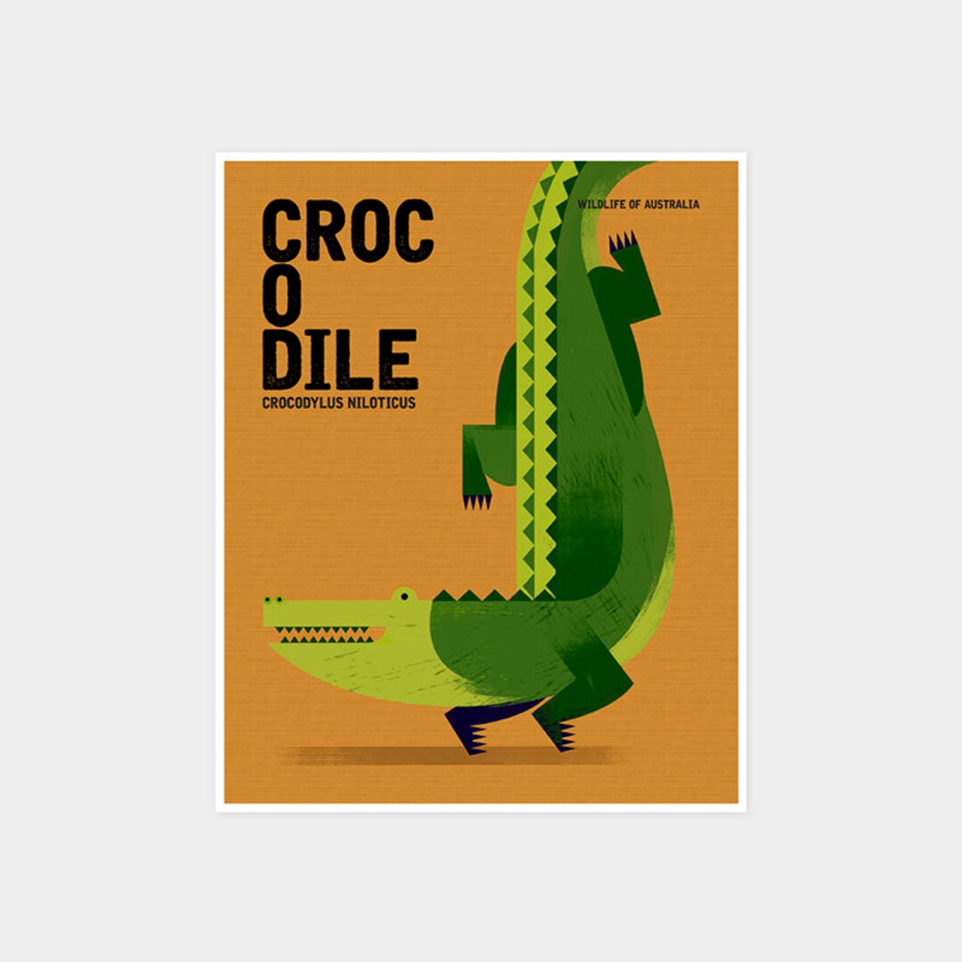 CROCODILE, Outback Australia, Crocodile Nursery Wall Art, Educational ...
