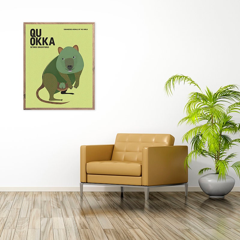 QUOKKA Rottnest Island Wildlife Poster Endangered Australian - Etsy ...