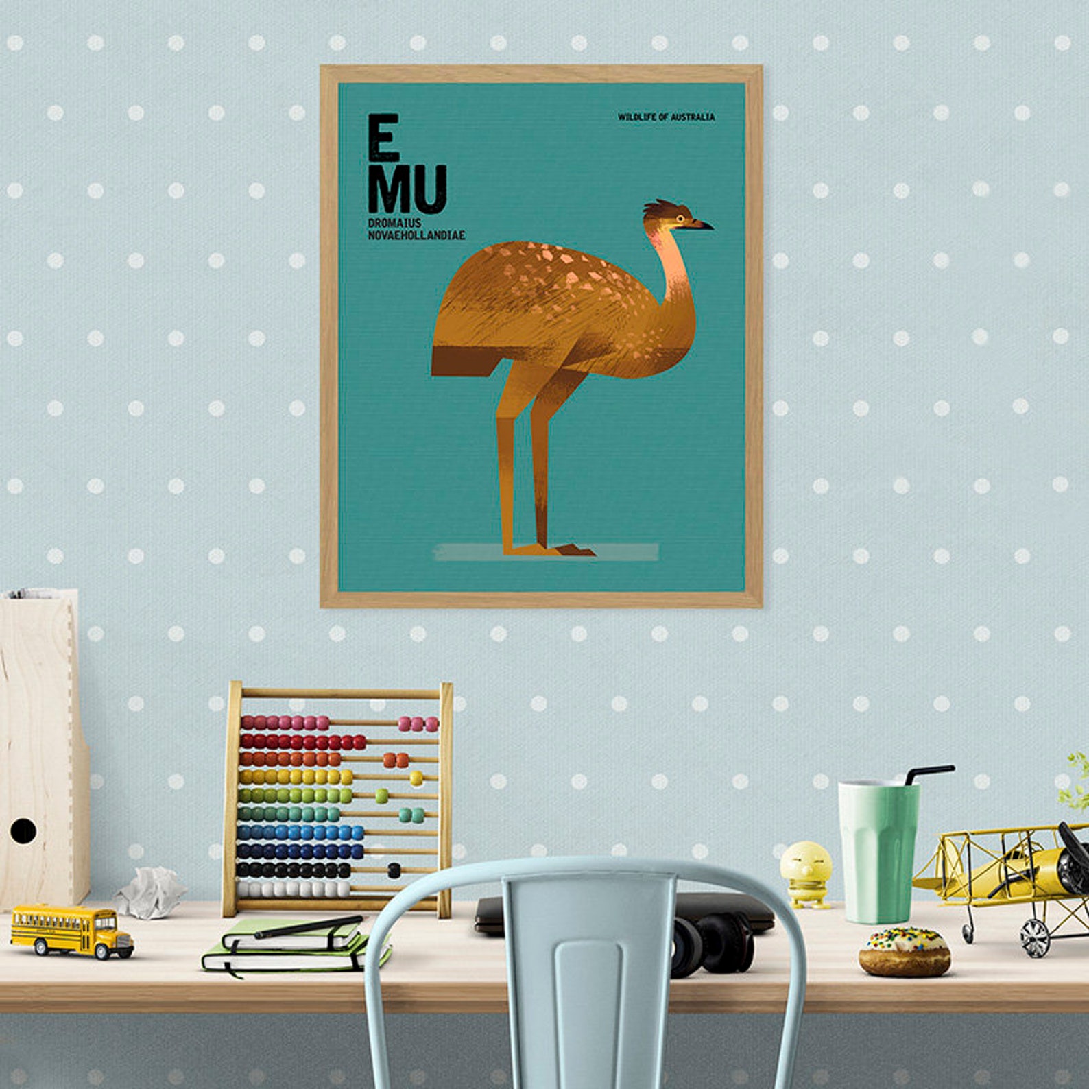 EMU Australian Animal Nursery Art Print Educational Kids - Etsy Australia