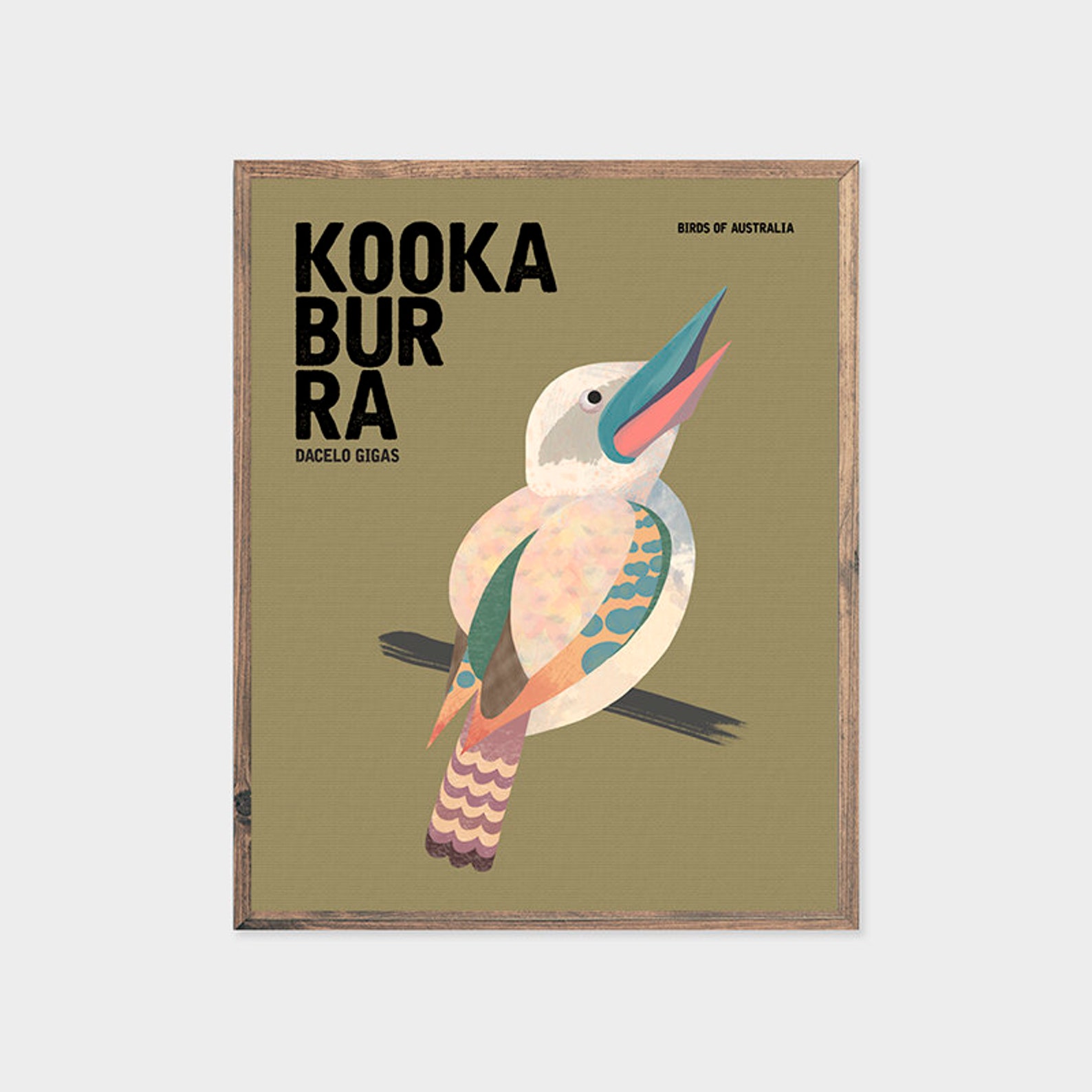 KOOKA Birds of Australia, Laughing Kookaburra, Nursery Art Prints ...