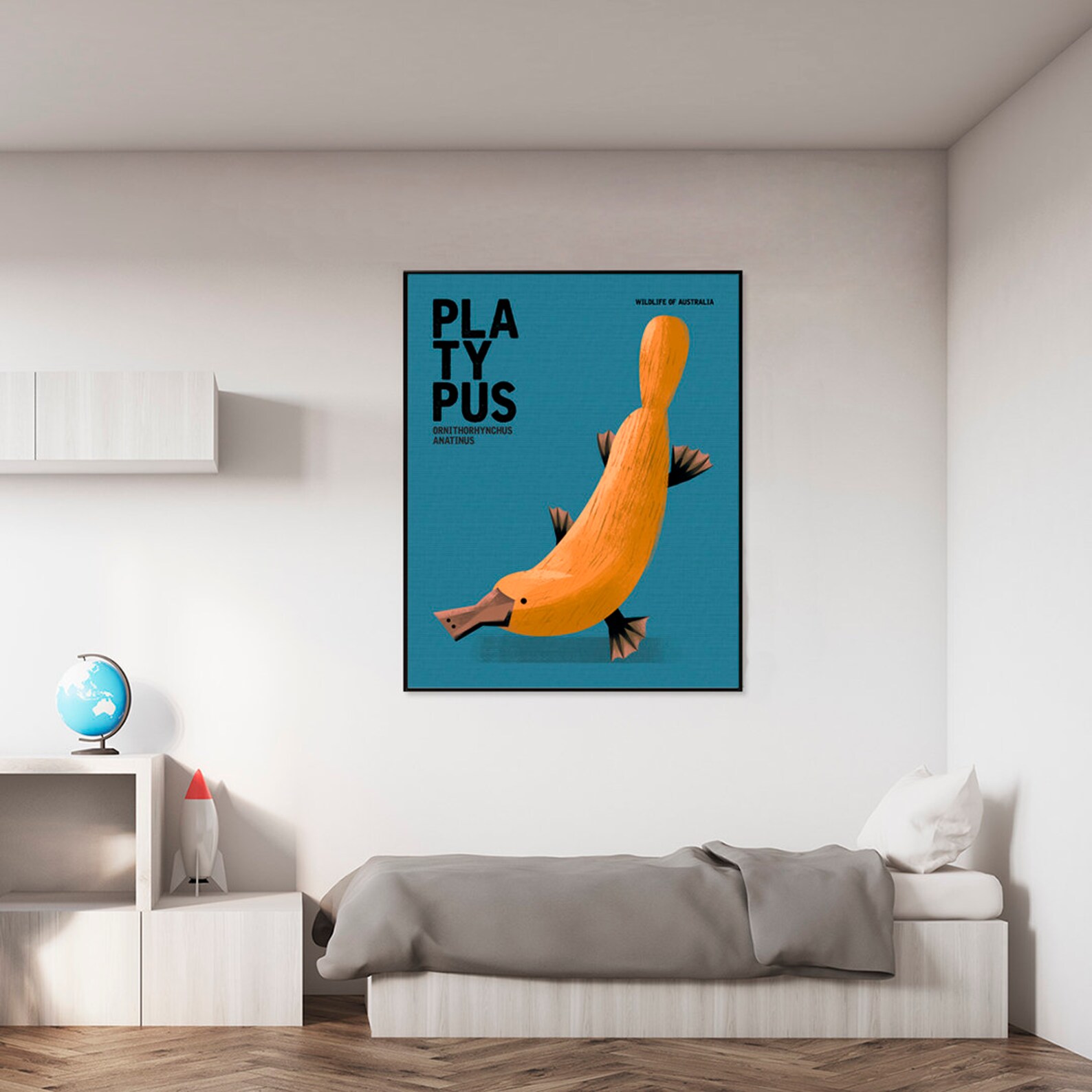 PLATYPUS, Animals of Australia, Australian Nursery Art Print ...