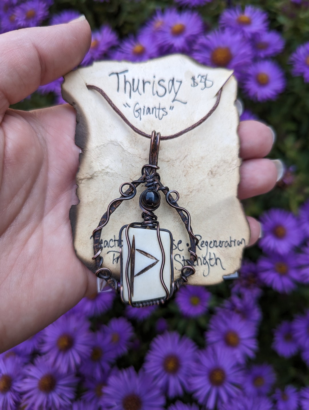 Thurisaz Rune Necklace Norse Viking Jewelry Thor Copper - Etsy