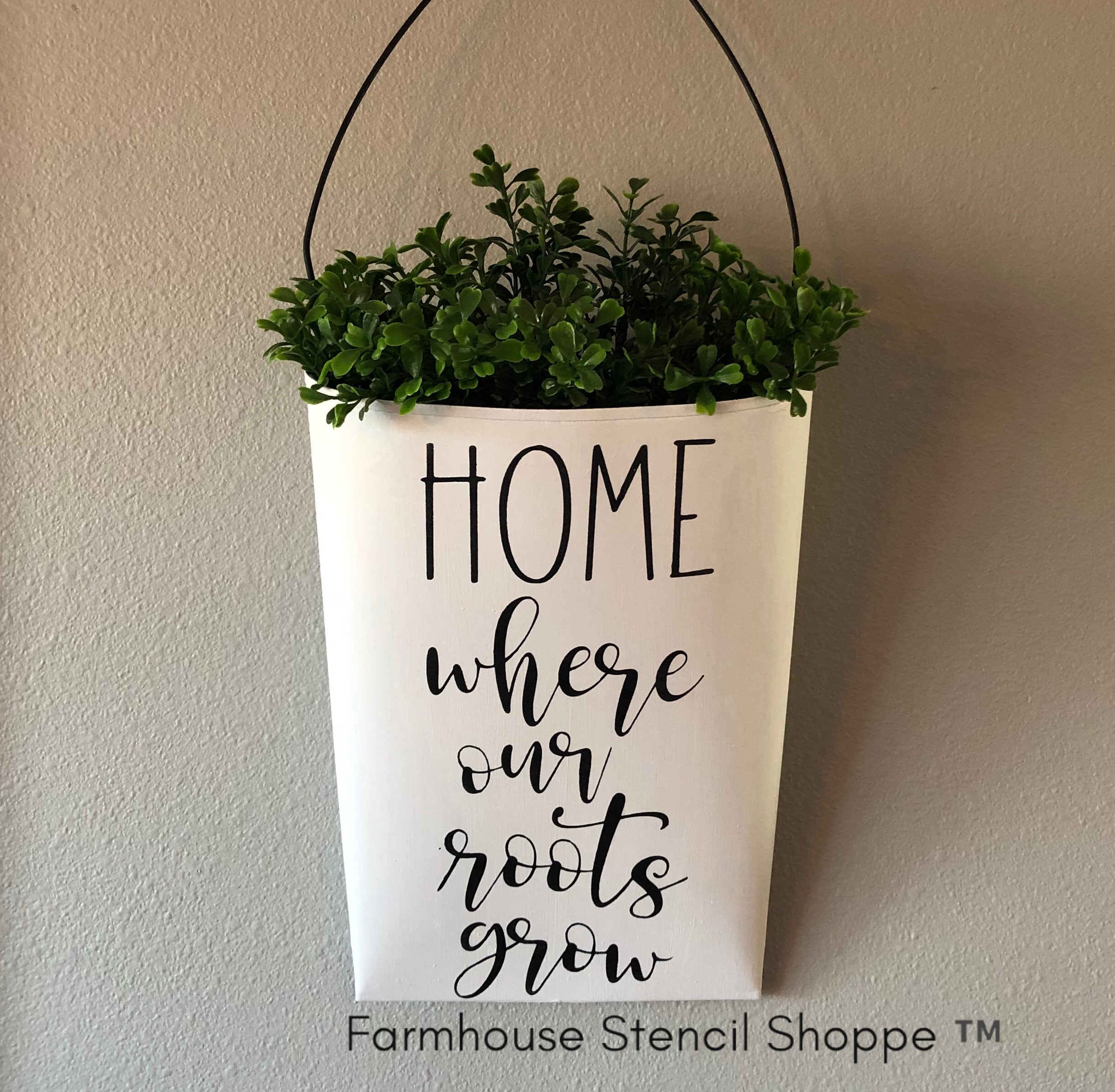 STENCIL, Home Where Our Roots Grow Stencil 5.5"x12", Reusable Stencil ...