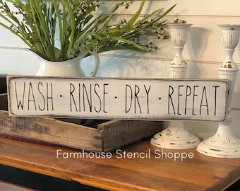 Wash Rinse Repeat Sign - Etsy