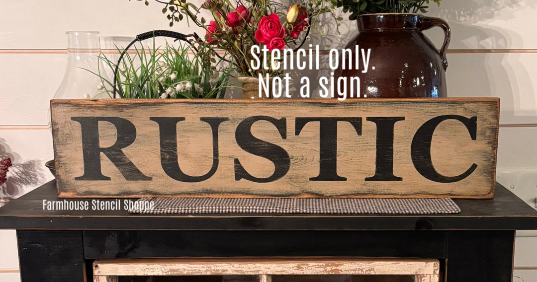 STENCIL Rustic Stencil 24x5 Reusable 5 Mil Stencil, NOT A SIGN - Etsy