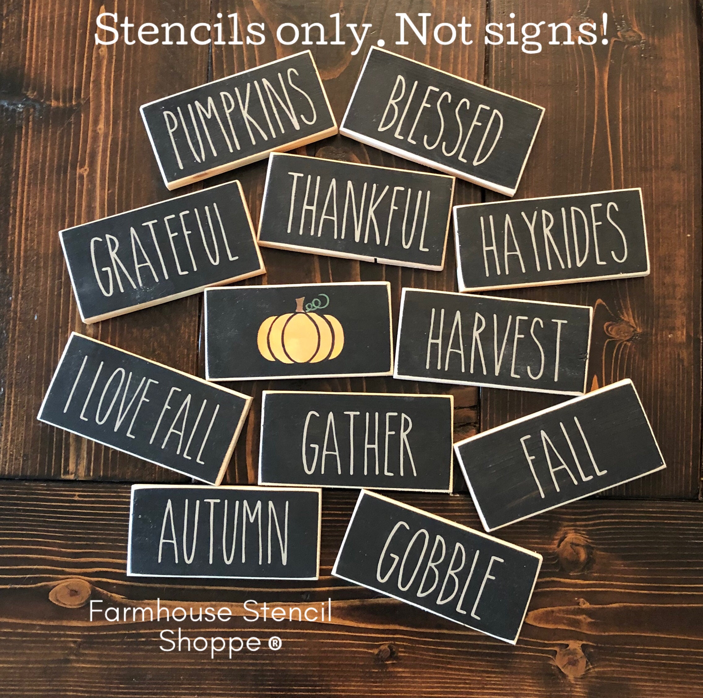 STENCIL SET Skinny Fall Word Stencil Set Reusable Stencils - Etsy