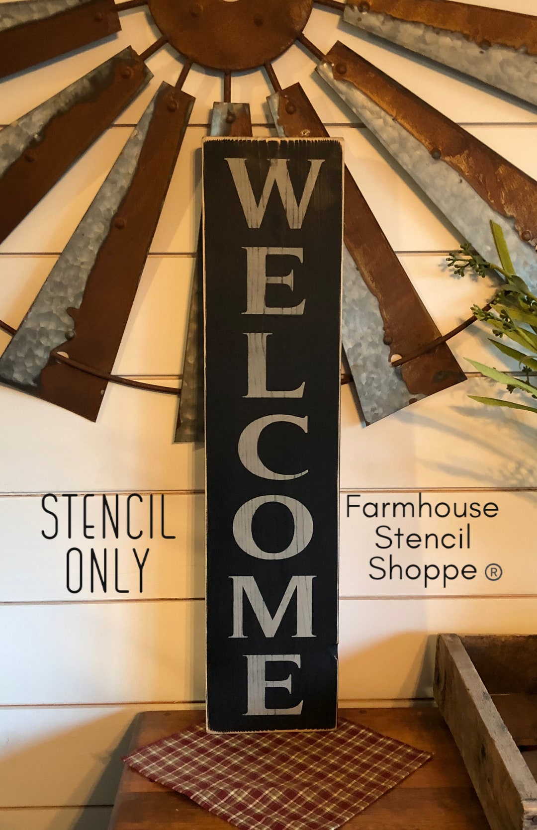 STENCIL, Vertical Welcome, 5"x24", Reusable Stencil, NOT A SIGN - Etsy