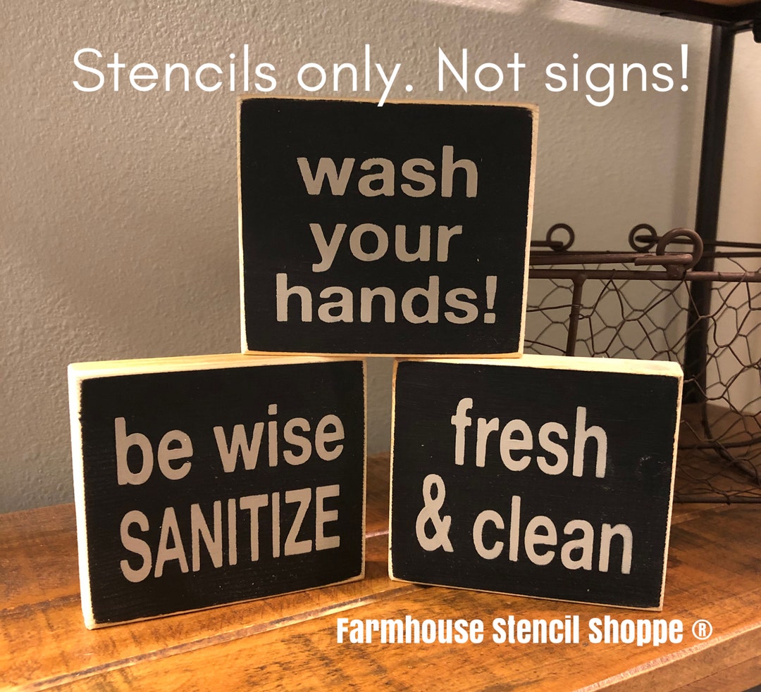 STENCIL SET, Small Hand Washing Set, 4x3.5, Please See Description, NOT ...