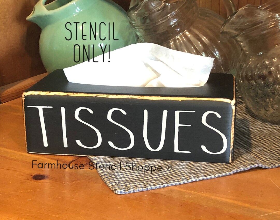 STENCIL, Tissues Stencil, 12"x3.5", Reusable Stencil, NOT a Tissue Box ...