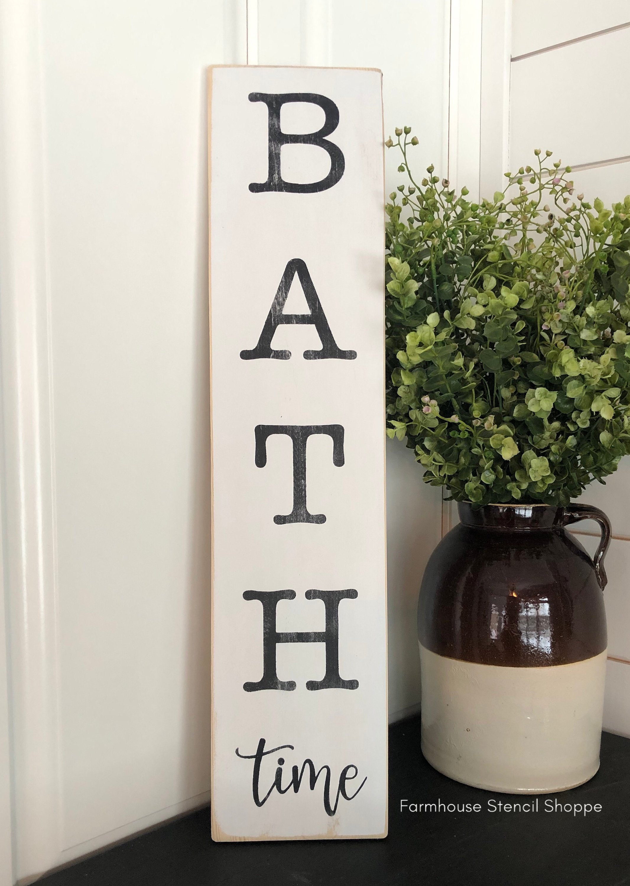 STENCIL Bath Time vertical stencil 5x24 | Etsy