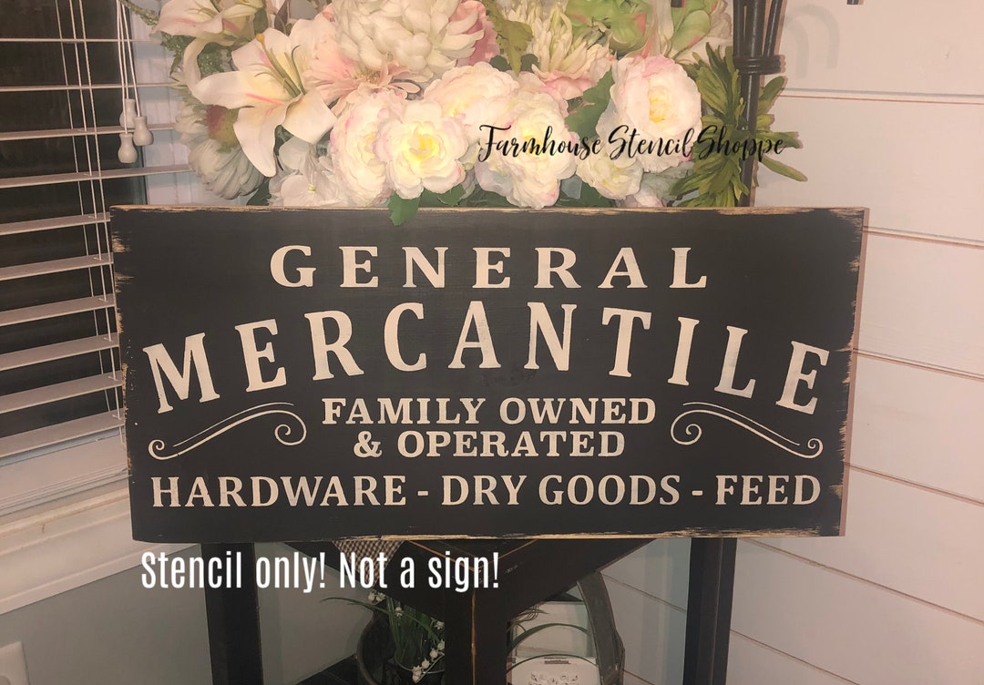 STENCIL, General Mercantile, 24"x10", 5 Mil Stencil, NOT A SIGN! - Etsy