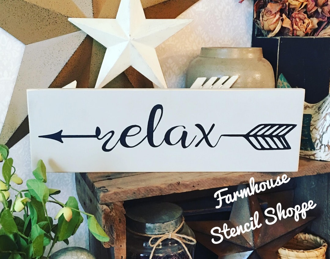 STENCIL Relax Arrow Stencil, 18"x4", Reusable Stencil, NOT A SIGN - Etsy