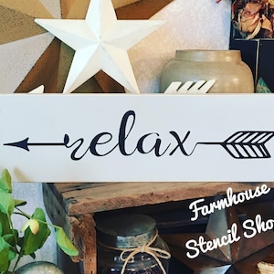 STENCIL Relax Arrow Stencil, 18"x4", Reusable Stencil, NOT A SIGN - Etsy