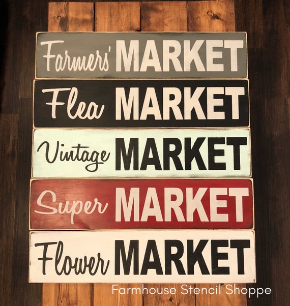 Market Stencil Set Make 5 Market Signs With This Set Please - Etsy