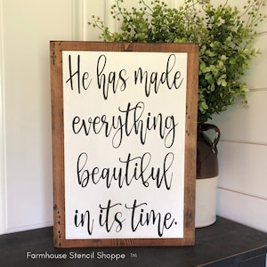 STENCIL, He Has Made Everything Beautiful in Its Time, 10"x16 ...
