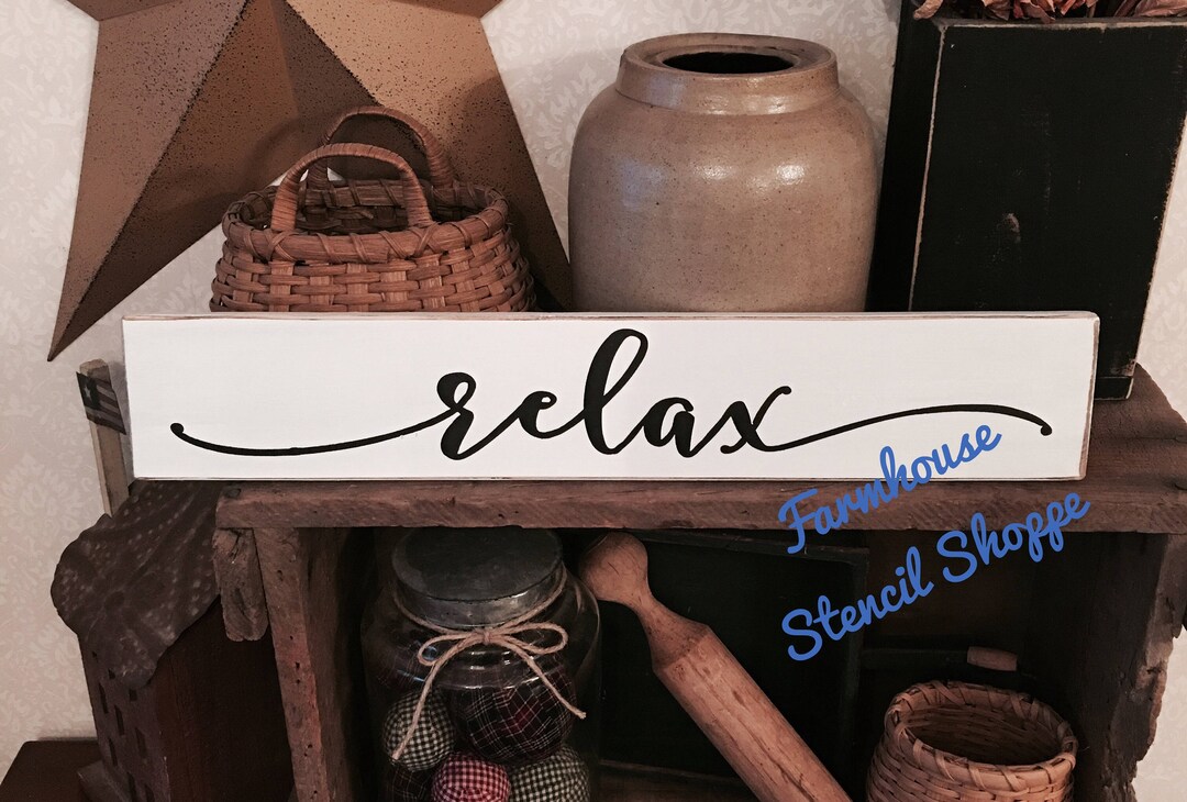 Relax Stencil, 20"x4", Reusable Stencil, NOT A SIGN - Etsy
