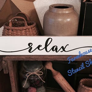 Relax Stencil, 20"x4", Reusable Stencil, NOT A SIGN - Etsy