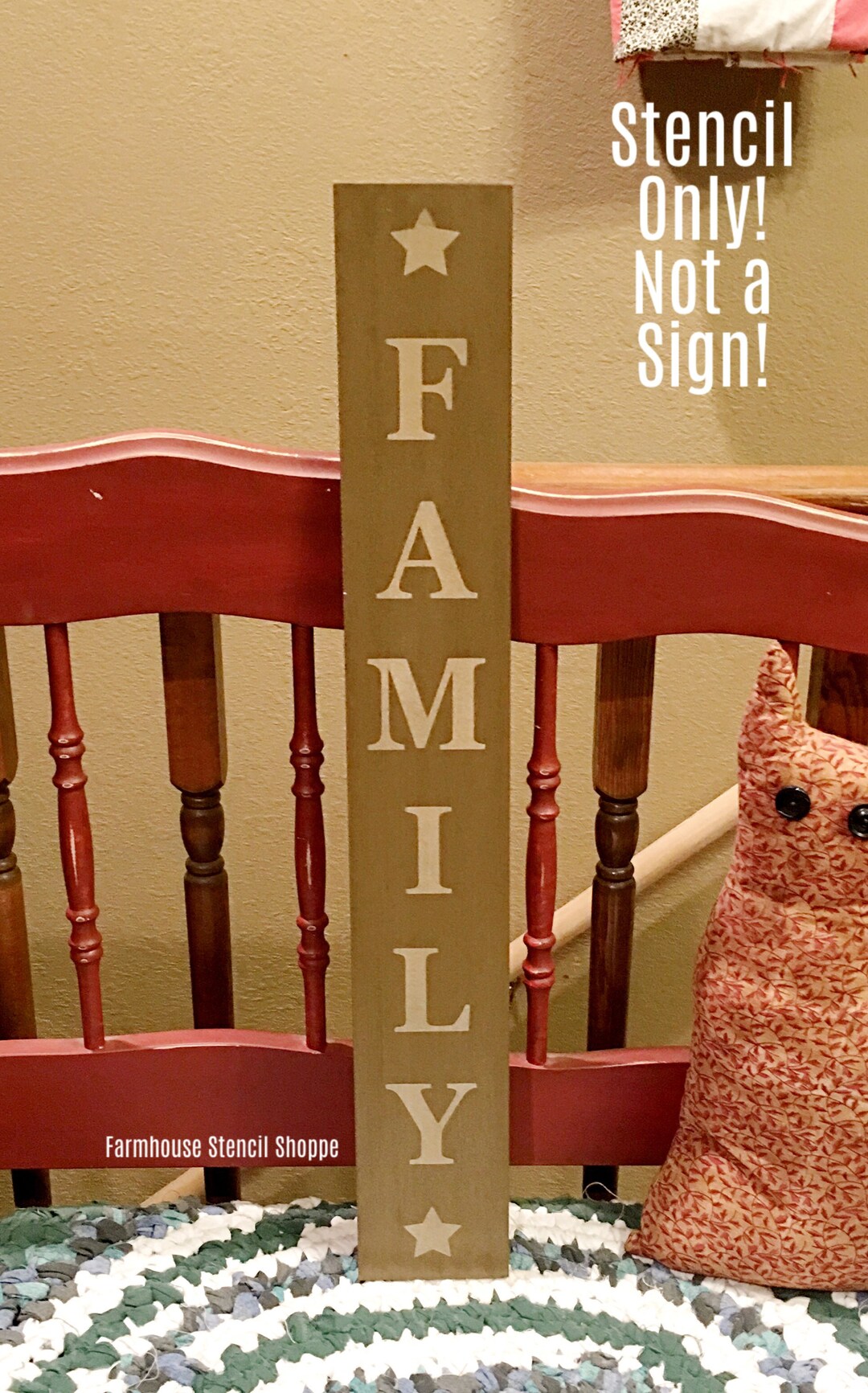 STENCIL, Vertical Family, 3.5"x24", Reusable Stencil, NOT A SIGN - Etsy