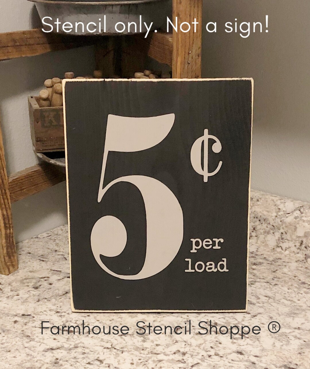 STENCIL, 5 Cents per Load, 8"x10", Reusable Stencil, NOT A SIGN - Etsy