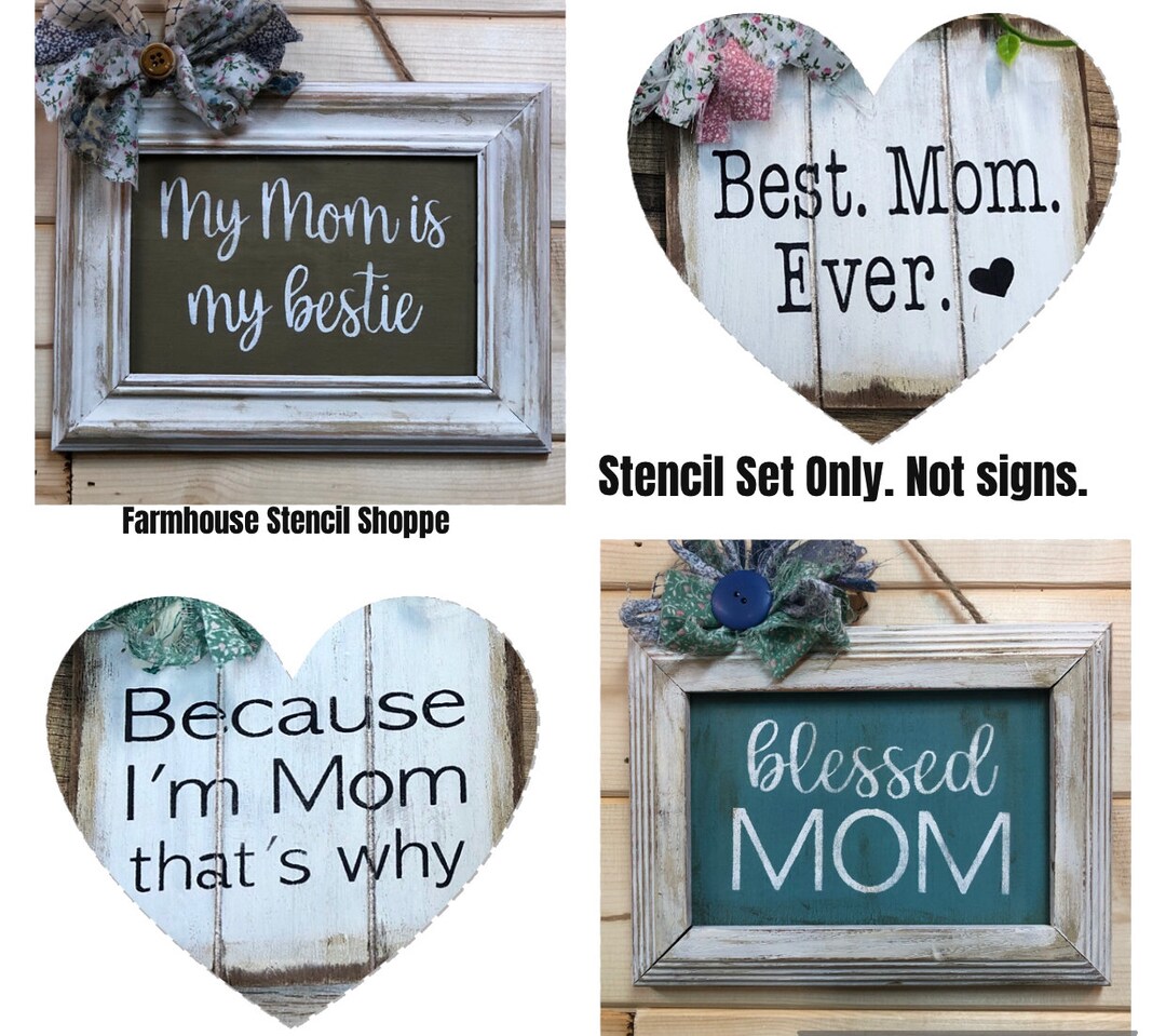 Stencil Set, Mom Set of 4, 6"x4" Stencils, 5 Mil Stencils, NOT SIGNS ...