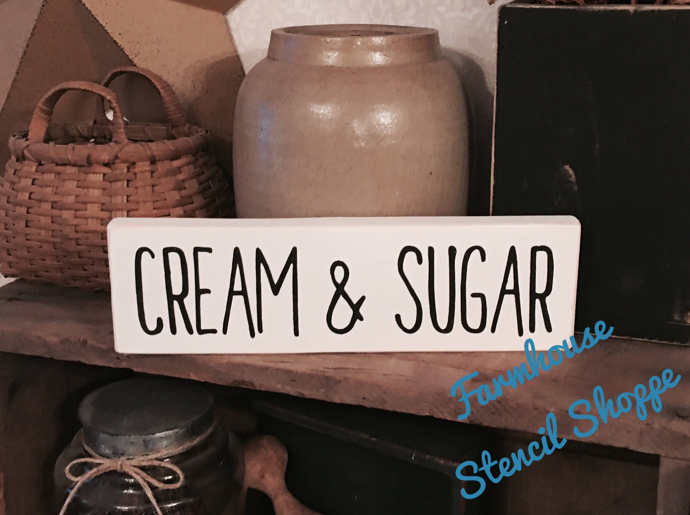 STENCIL Cream & Sugar Stencil 12x3.5 Reusable - Etsy