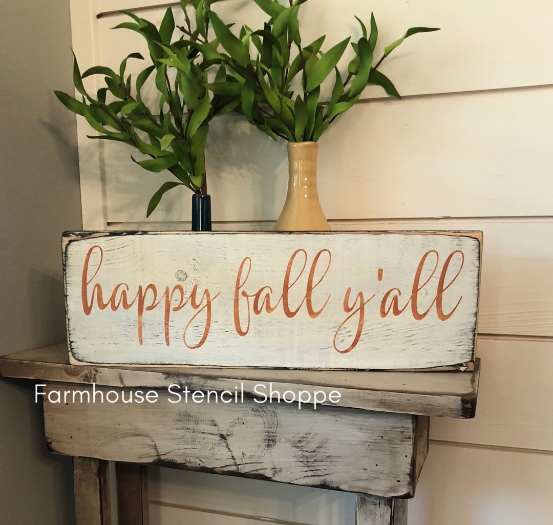 STENCIL, Happy Fall Y'all Stencil, 16"x5", Reusable Stencil, NOT A SIGN ...