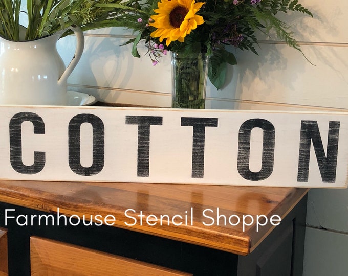 STENCIL, Cotton, 24x5.5 Reusable Stencil, NOT A SIGN - Etsy