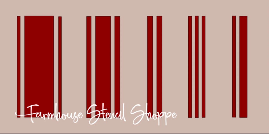 STENCIL - Grain Sack Stripe Stencil Set, Five Designs on One Sheet, See ...