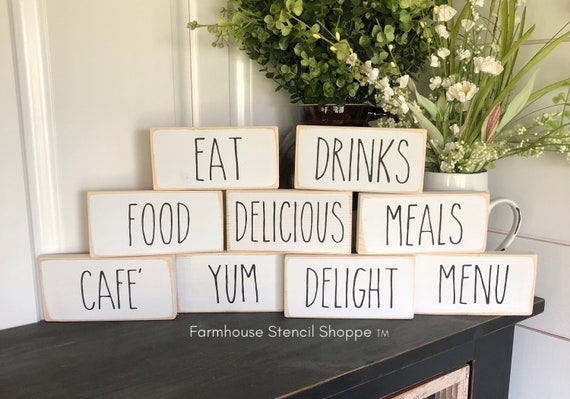 Kitchen Skinny Words Stencil Set Set of 9 Word Stencils | Etsy