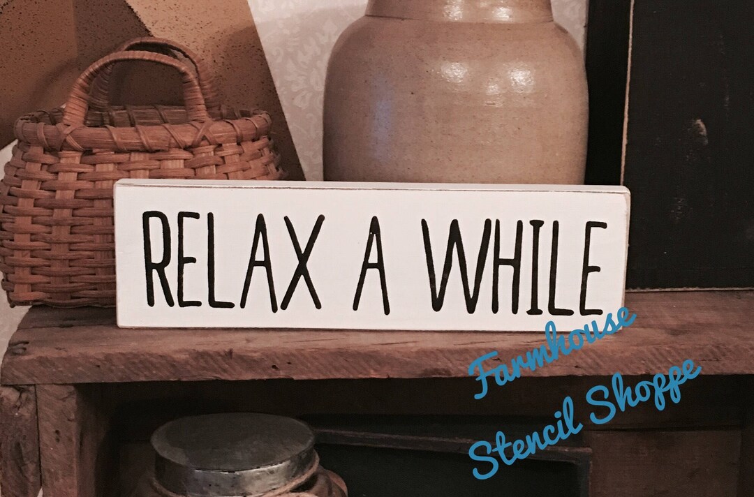 Relax A While Stencil, 12"x3.5", Reusable Stencils, Stencils for Signs ...