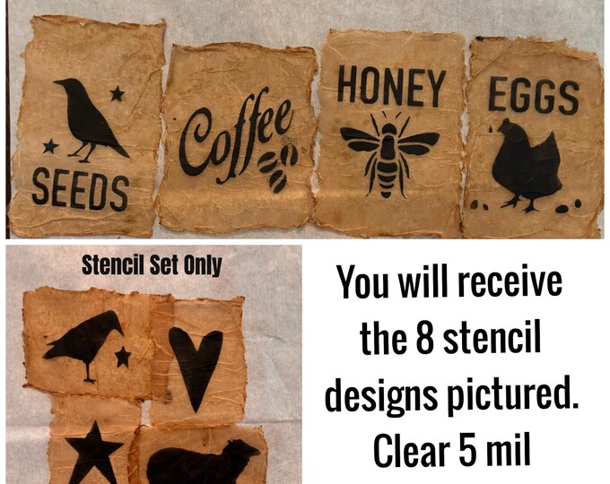 STENCIL SET Primitive Graphics Stencil Set 8 Stencils 3x3.5 NOT Signs ...