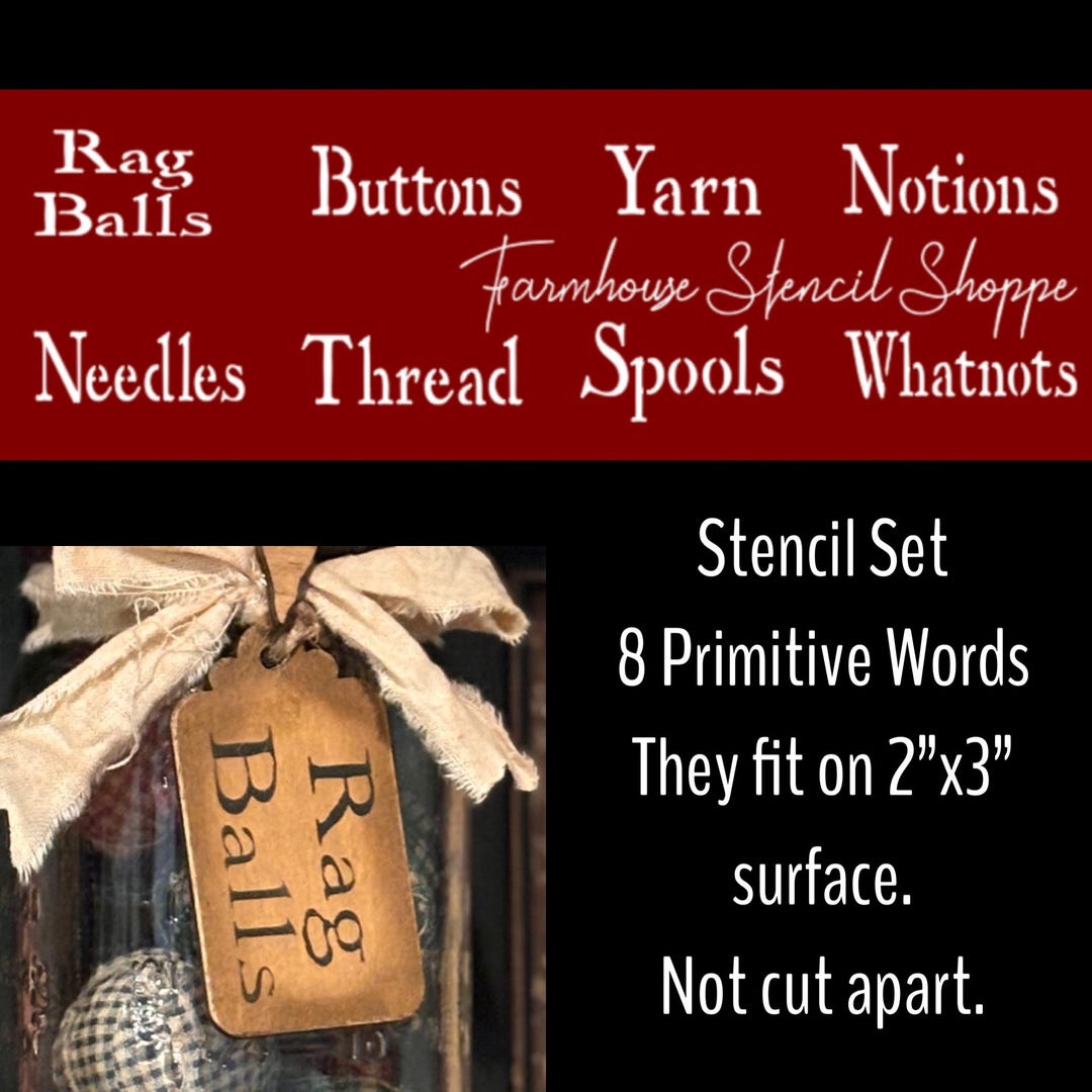 STENCIL SET - Primitive Random Words - 8 Stencils - 5 Mil Mylar - Not ...