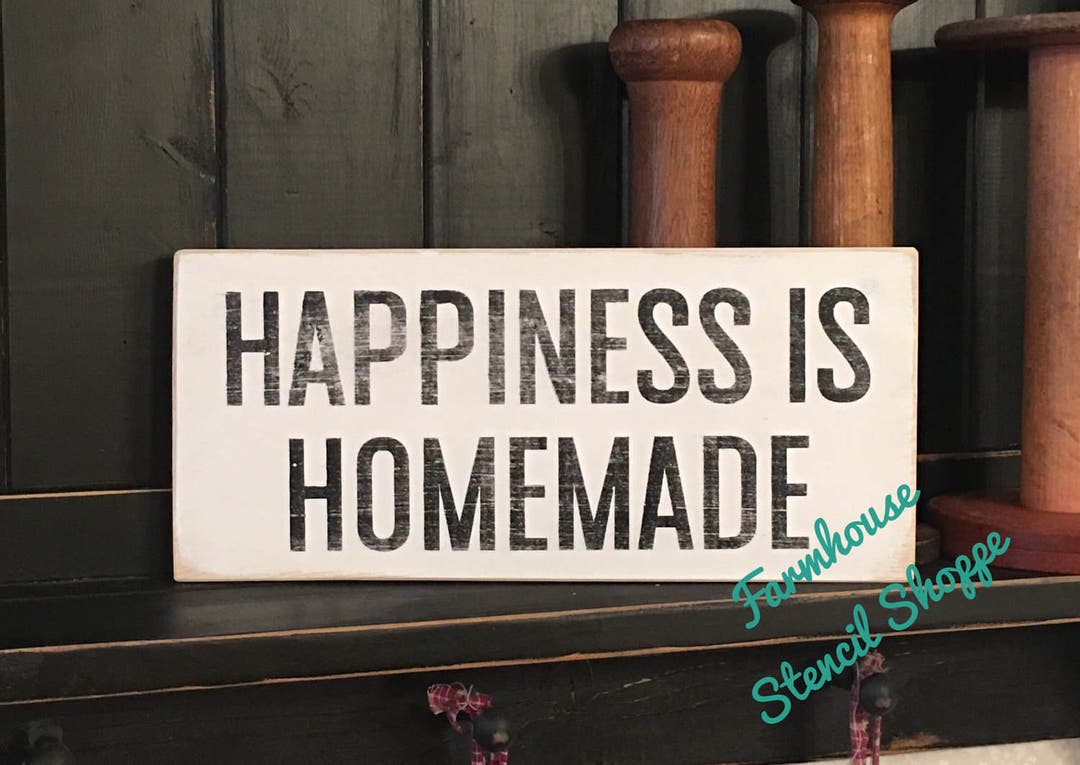 STENCIL, Happiness is Homemade, Print Font, 12"x5.5", Reusable Stencil ...