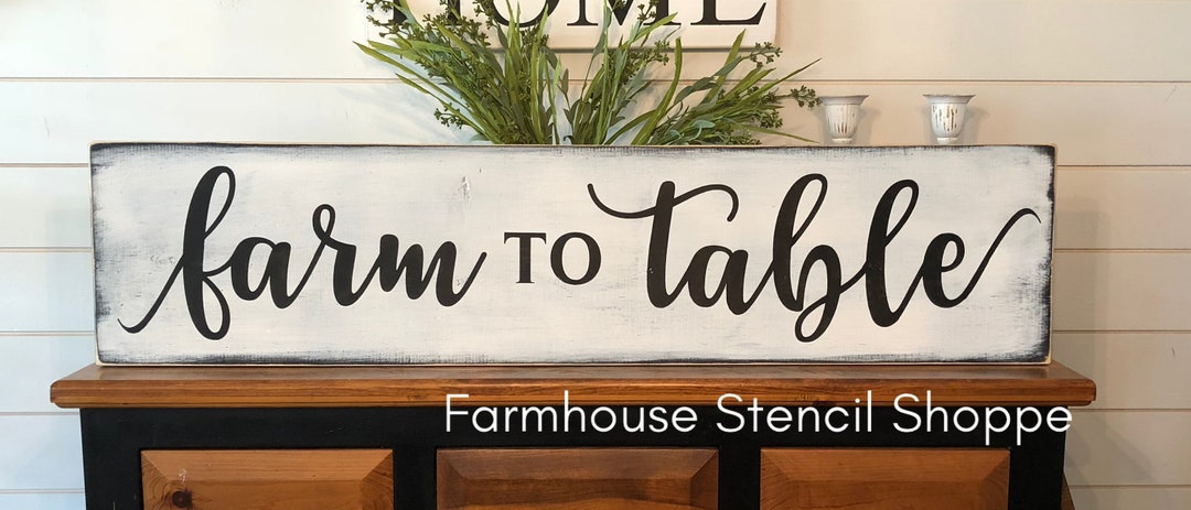STENCIL, Large - Farm to Table Stencil, 48"x10", (2 Piece Stencil ...