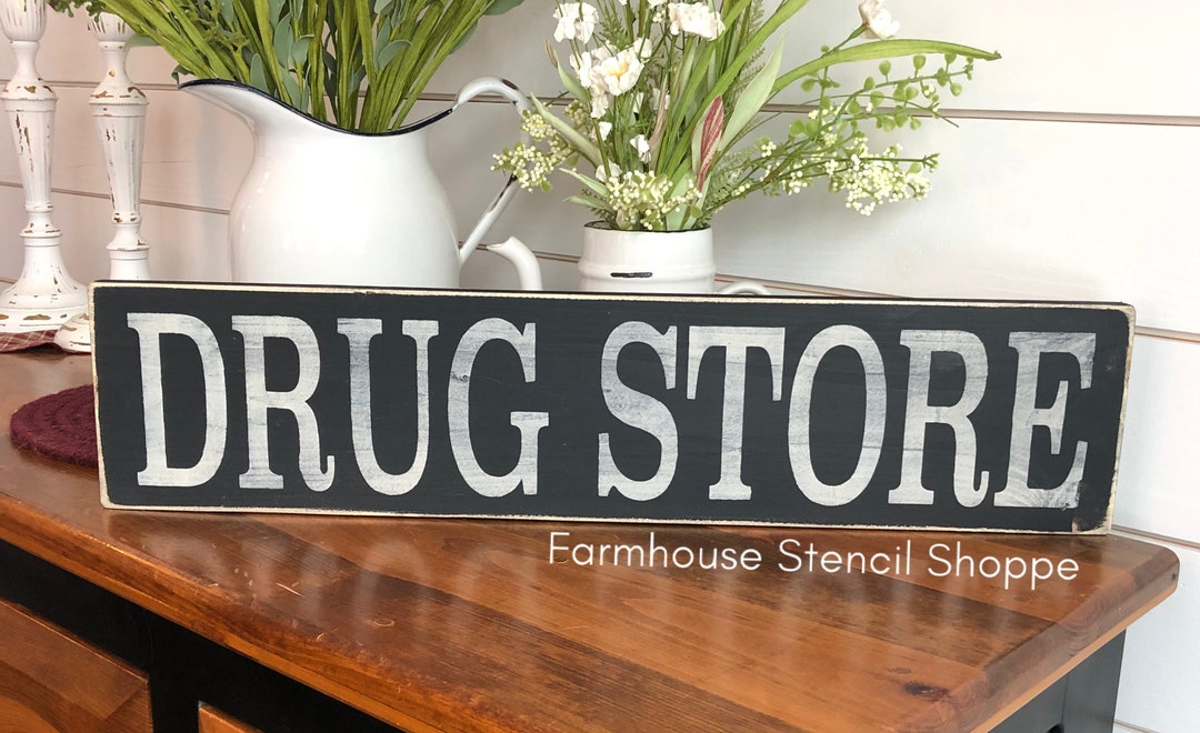 STENCIL, Drug Store Stencil, 24"x5.5", Reusable Stencil, NOT A SIGN - Etsy