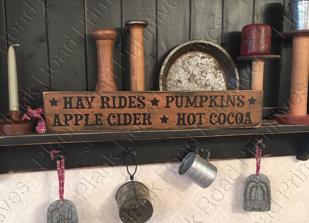 STENCIL, Hay Rides Pumpkins Apple Cider Hot Cocoa, 20"x3.5", Reusable ...