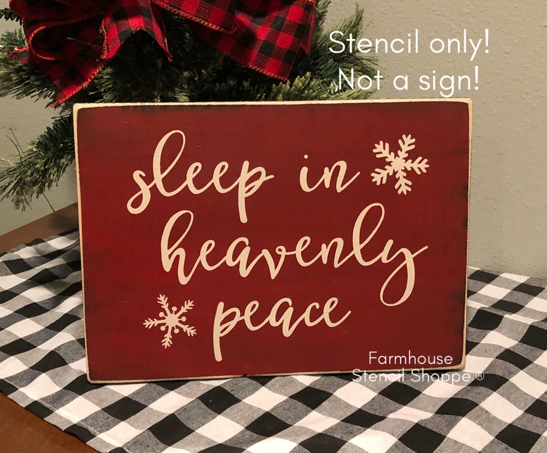 STENCIL, Sleep in Heavenly Peace, 10"x8", Stencil, NOT A SIGN - Etsy