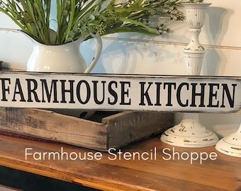 Farmhouse Kitchen Stencil | Etsy