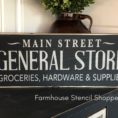 Vintage General Store Reusable Stencil - Etsy