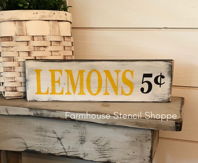 STENCIL, Lemons 5 Cents, 12"x3.5", Reusable Stencil, NOT A SIGN - Etsy