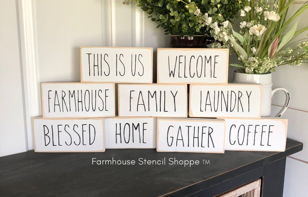 Farmhouse Skinny Words Stencil Set, Small Stencil Set, Reusable ...