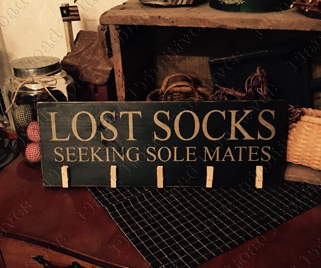 STENCIL, Lost Socks Seeking Sole Mates, 20"x5.5", Reusable Stencil, NOT ...