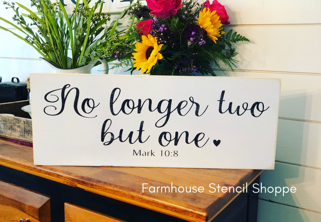 STENCIL No Longer Two but One 24x8 Reusable - Etsy