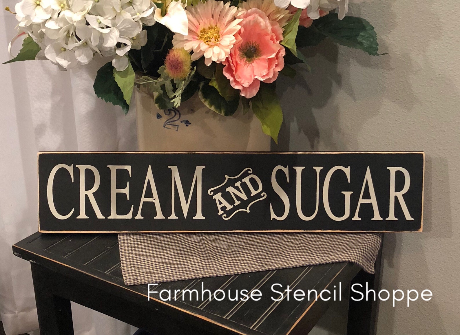 STENCIL Cream and Sugar 24x5 Reusable Stencil | Etsy