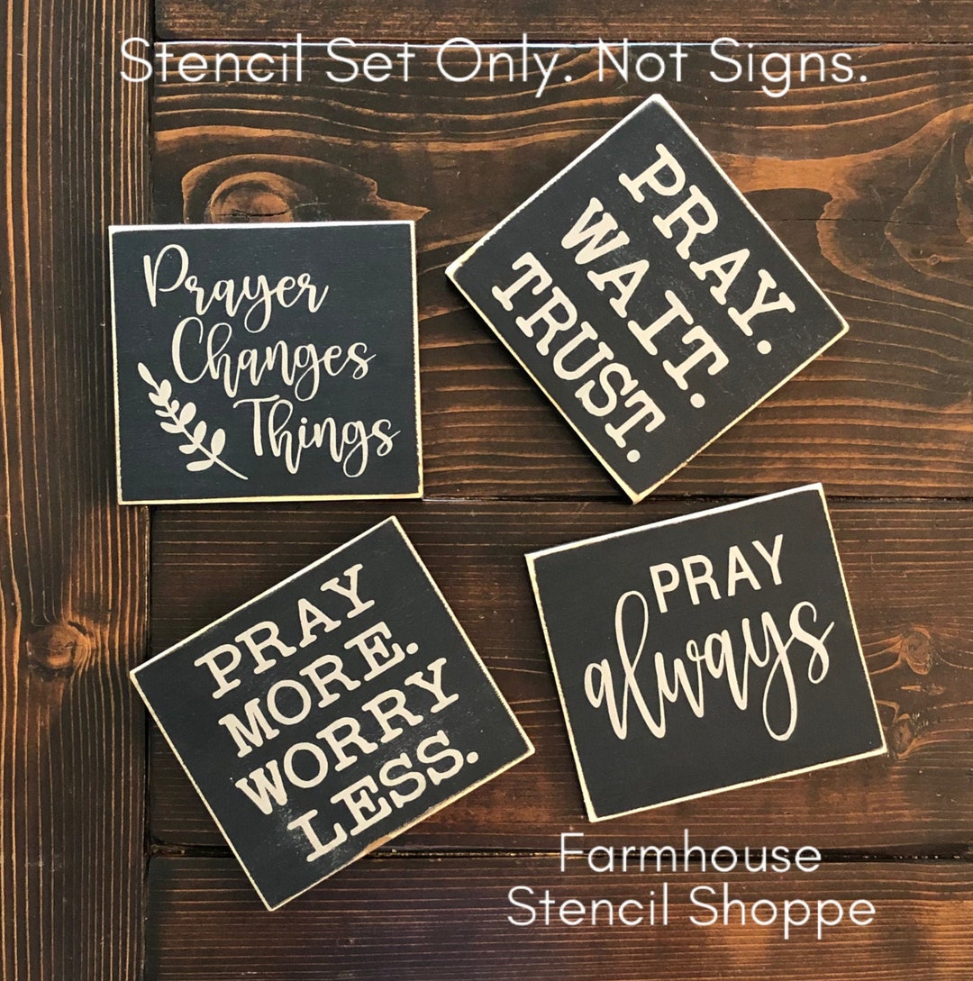 STENCIL SET, Prayer Set of 4 Stencils, 6"x5.5", Reusable Stencils, See ...