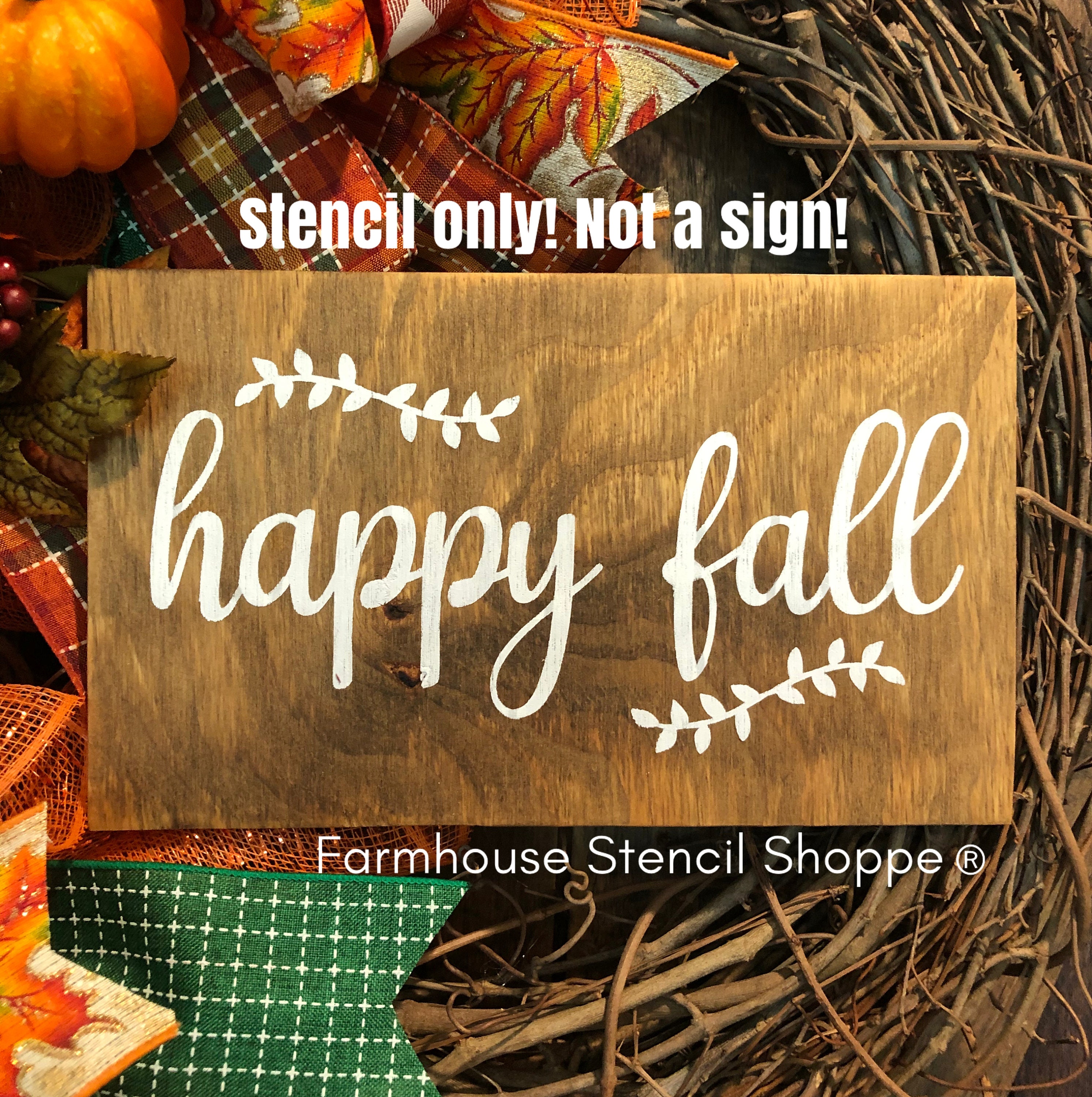 STENCIL Happy Fall 10x5.5 Reusable Stencil NOT - Etsy