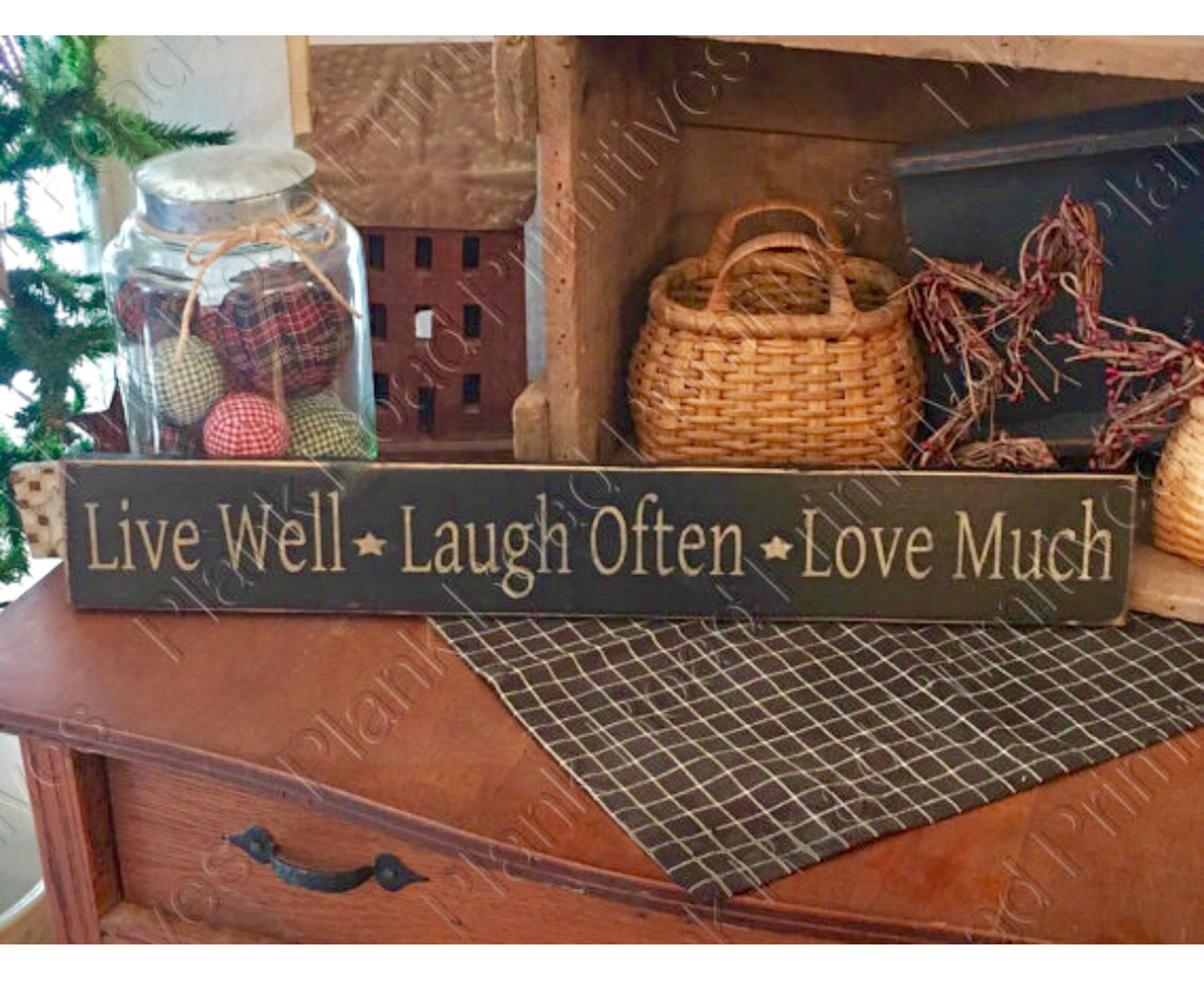 STENCIL, Live Well, Laugh Often, Love Much, 24"x3.5", Reusable Stencil ...