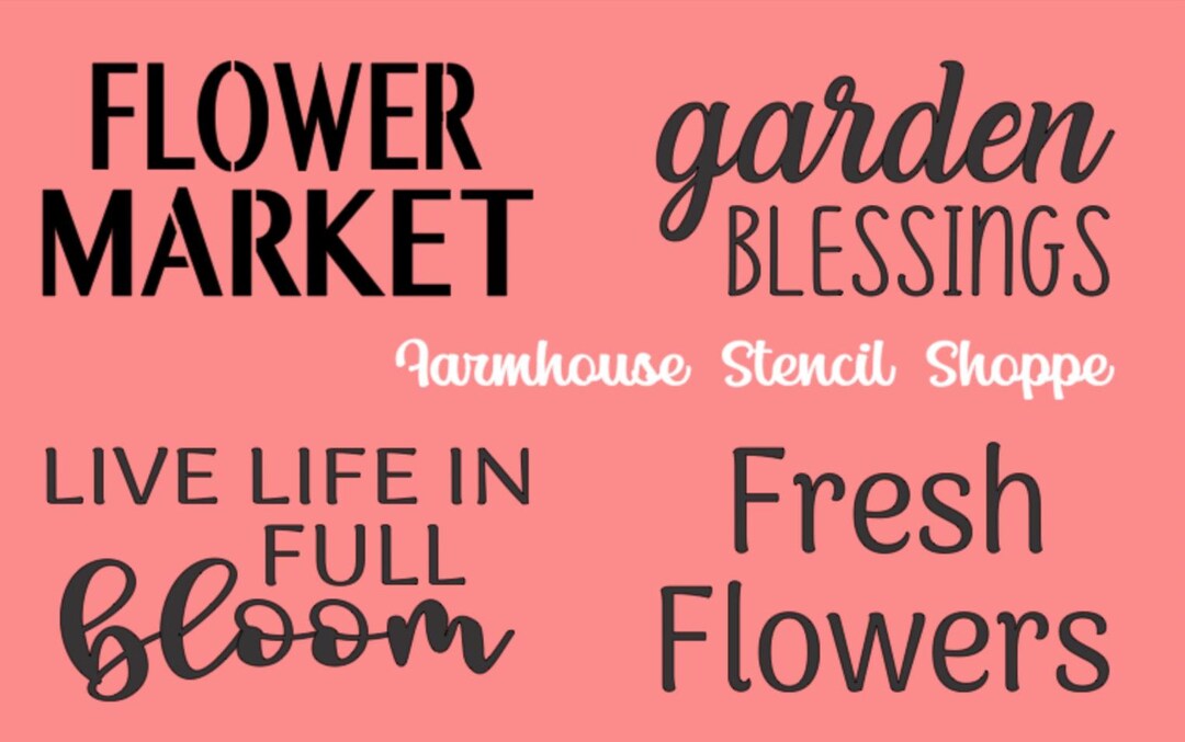 Stencil Set - Flower Garden Stencil Set of 4 - 6"x3.5" Stencils ...